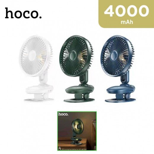 Hoco DF02 Moving Head Desktop Fan with Night Light Rechargeable-4000ma ...